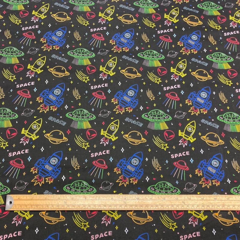 Space Jam Polycotton Fabric - The Cheap Shop Tiptree