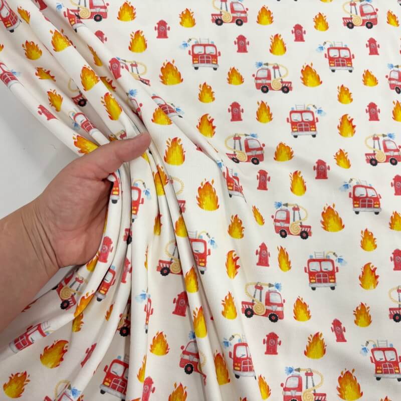 Fire Engine Cotton Jersey - The Cheap Shop Tiptree