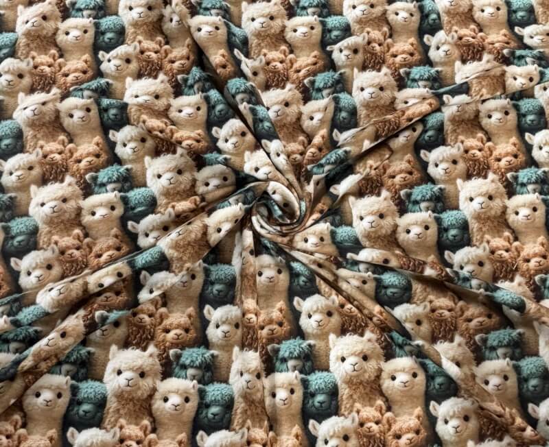 Fluffy Alpacas Cotton Jersey - The Cheap Shop Tiptree