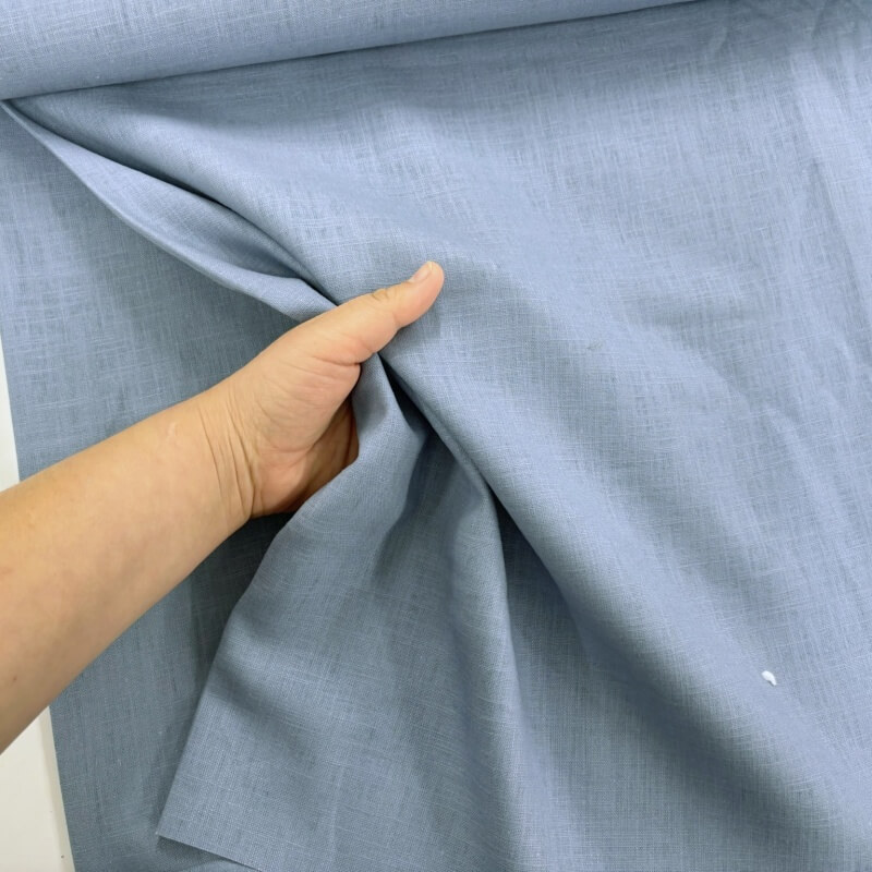 Denim Blue Linen Natural Dressmaking Fabric - The Cheap Shop Tiptree