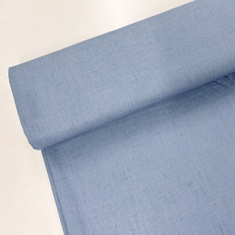 Denim Blue Linen Natural Dressmaking Fabric - The Cheap Shop Tiptree