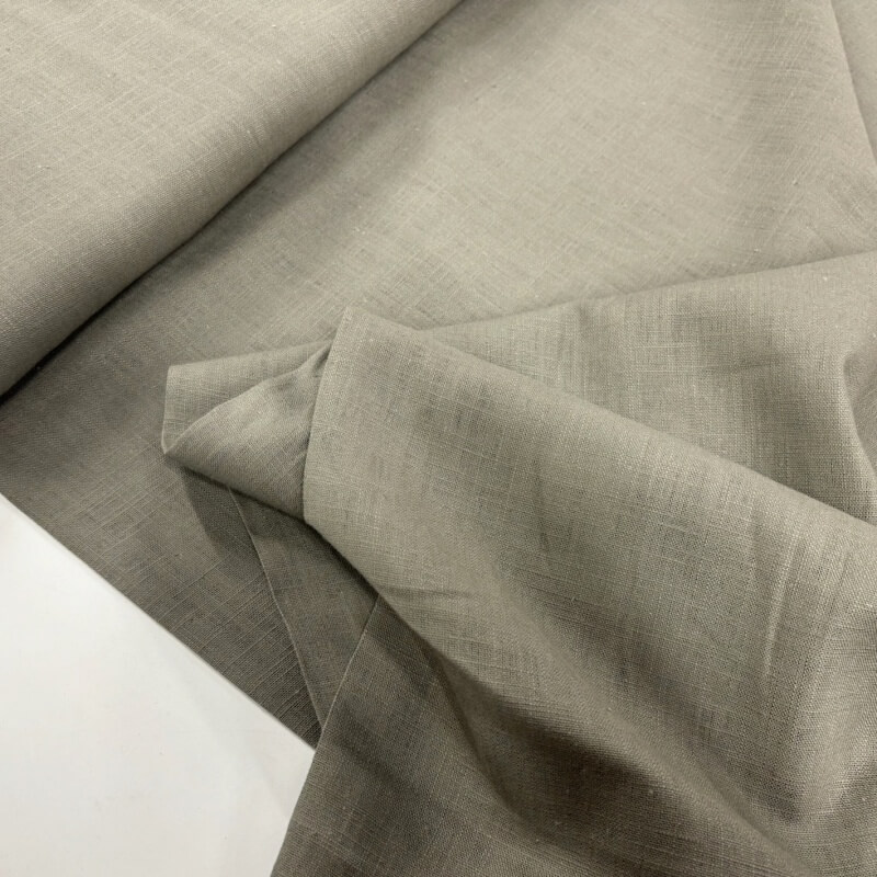 Khaki Linen Natural Dressmaking Fabric - The Cheap Shop Tiptree