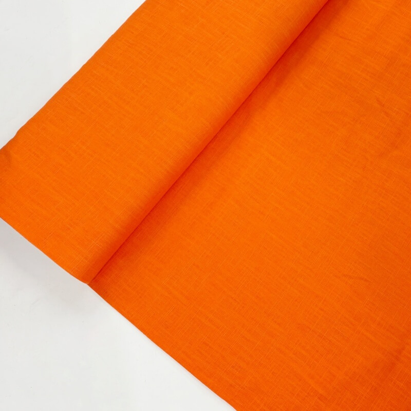 Orange Linen Natural Dressmaking Fabric - The Cheap Shop Tiptree
