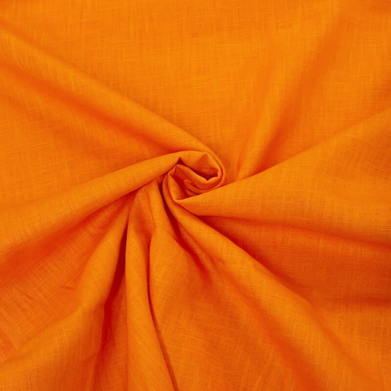Orange Linen Natural Dressmaking Fabric - The Cheap Shop Tiptree