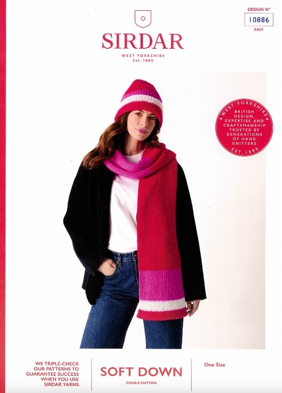 Sirdar Hat and Scarf Pattern 10886 - The Cheap Shop Tiptree