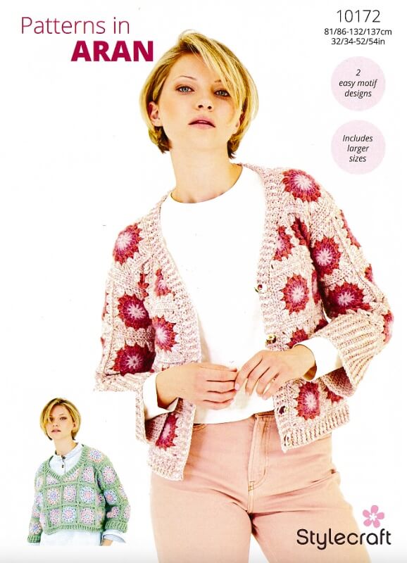 Stylecraft Crochet Sweater and Cardigan Pattern 10172 - The Cheap Shop ...