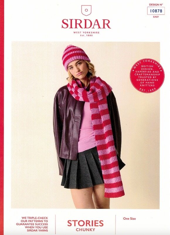 Sirdar Hat and Scarf Patter 10878 - The Cheap Shop Tiptree