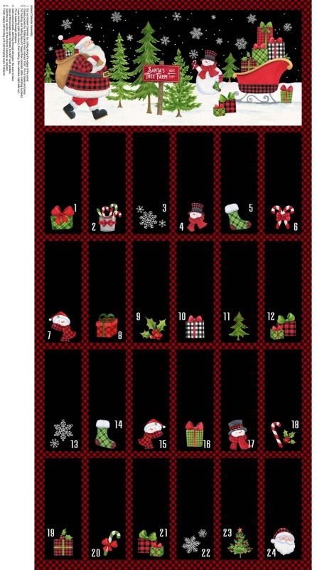 Northcott Santa's Tree Farm Advent Calendar Panel - The Cheap Shop Tiptree