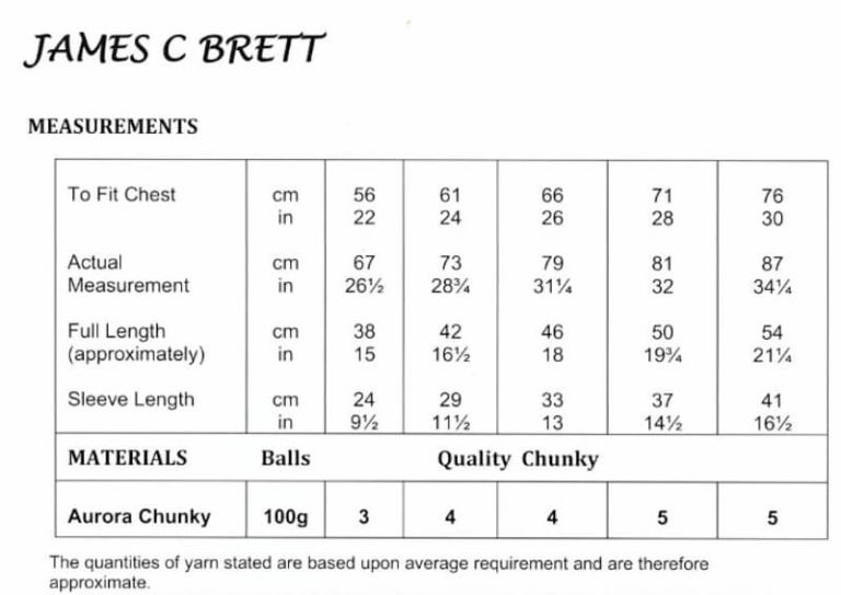 James C Brett Sweater Pattern JB1003 - The Cheap Shop Tiptree