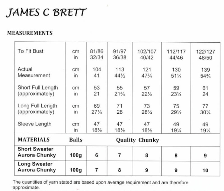 James C Brett Sweater Pattern JB999 - The Cheap Shop Tiptree