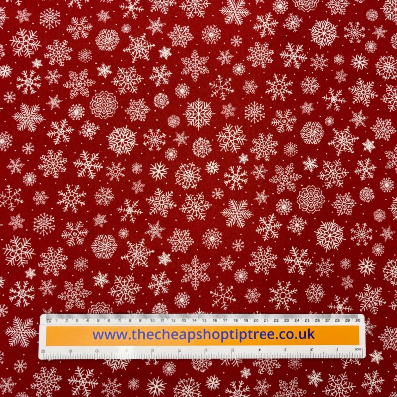 Santa's Tree Farm Snowflakes Quilting Cotton Fabric - The Cheap Shop ...