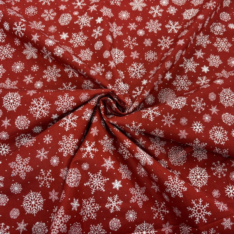 Santa's Tree Farm Snowflakes Quilting Cotton Fabric - The Cheap Shop ...