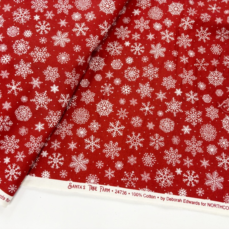 Santa's Tree Farm Snowflakes Quilting Cotton Fabric - The Cheap Shop ...