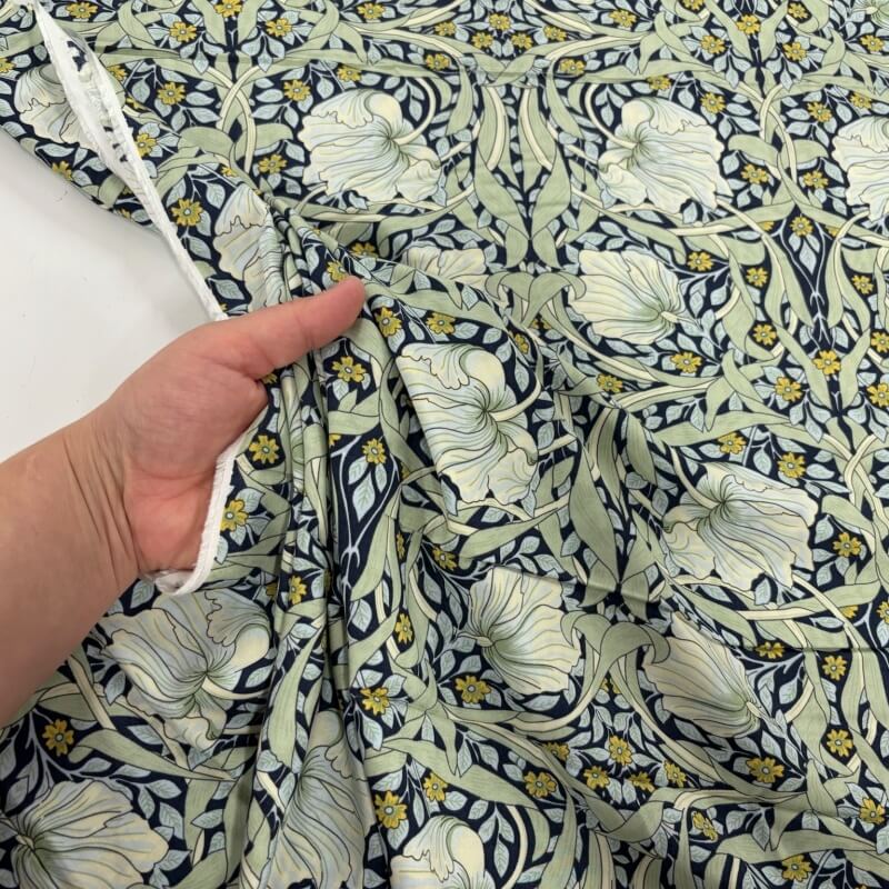 William Morris Pimpernel Sage Viscose Challis - The Cheap Shop Tiptree