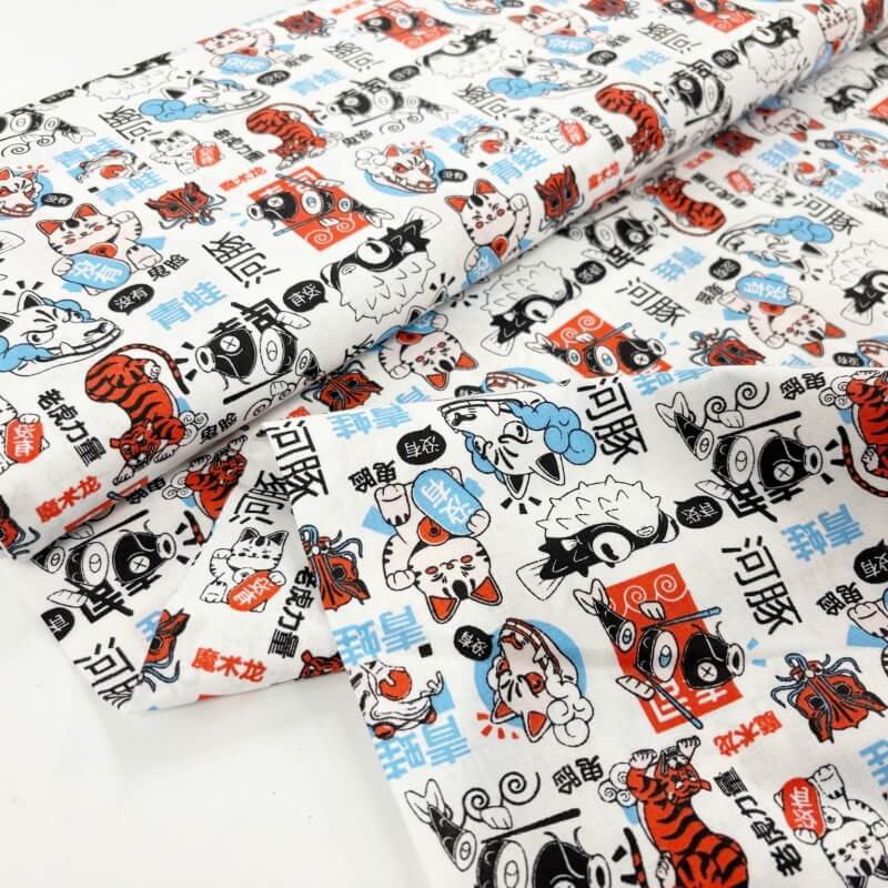 Tokyo Signs Cotton Dressmaking Fabric - The Cheap Shop Tiptree