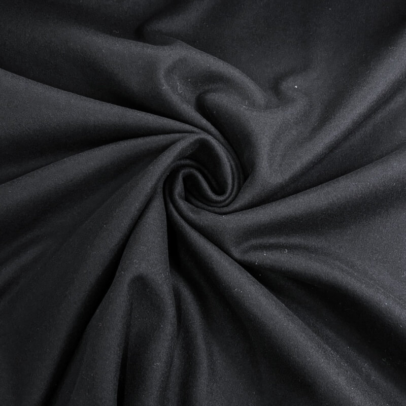 Black Wool Mix Melton Winter Coat Fabric - The Cheap Shop Tiptree