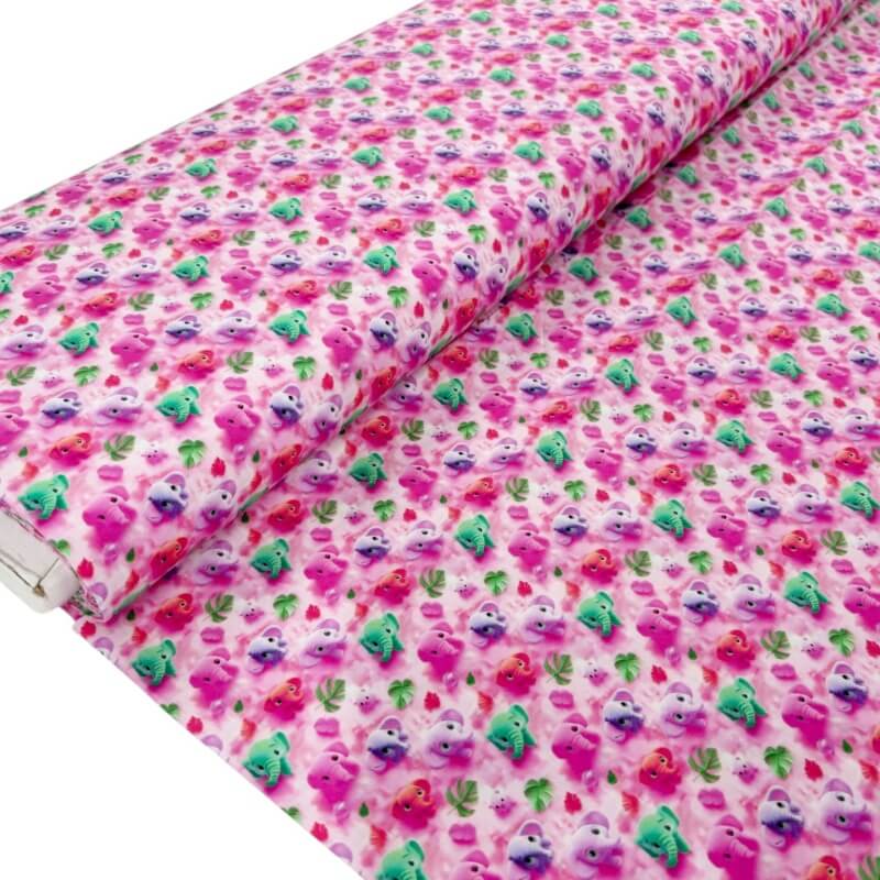 Mini Elephants Pink Cotton - The Cheap Shop Tiptree