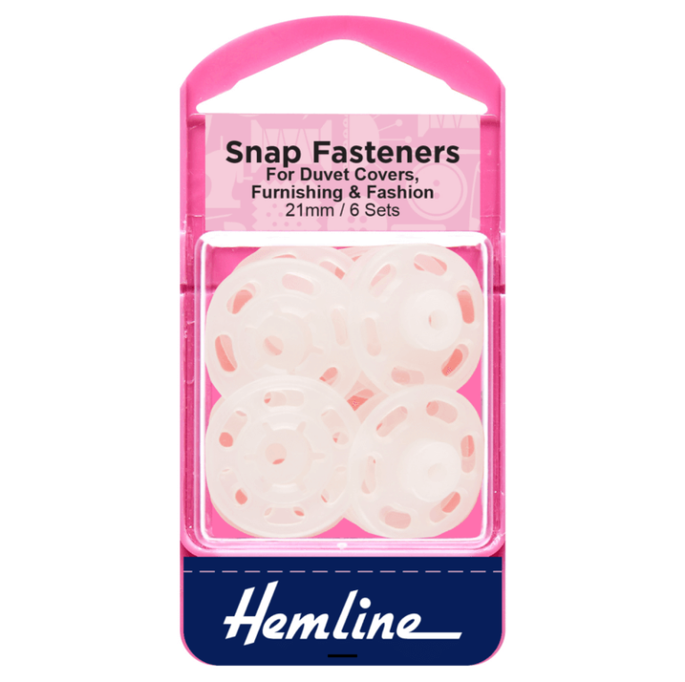 Hemline White Plastic 21mm Snap Fasteners - The Cheap Shop Tiptree