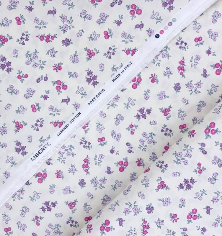Liberty Posy Sprig Purple Lasenby Cotton - The Cheap Shop Tiptree