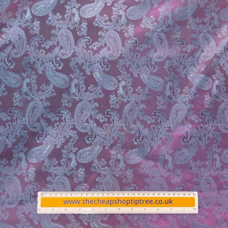 Purple Paisley Anti-Static Lining Fabric - The Cheap Shop Tiptree
