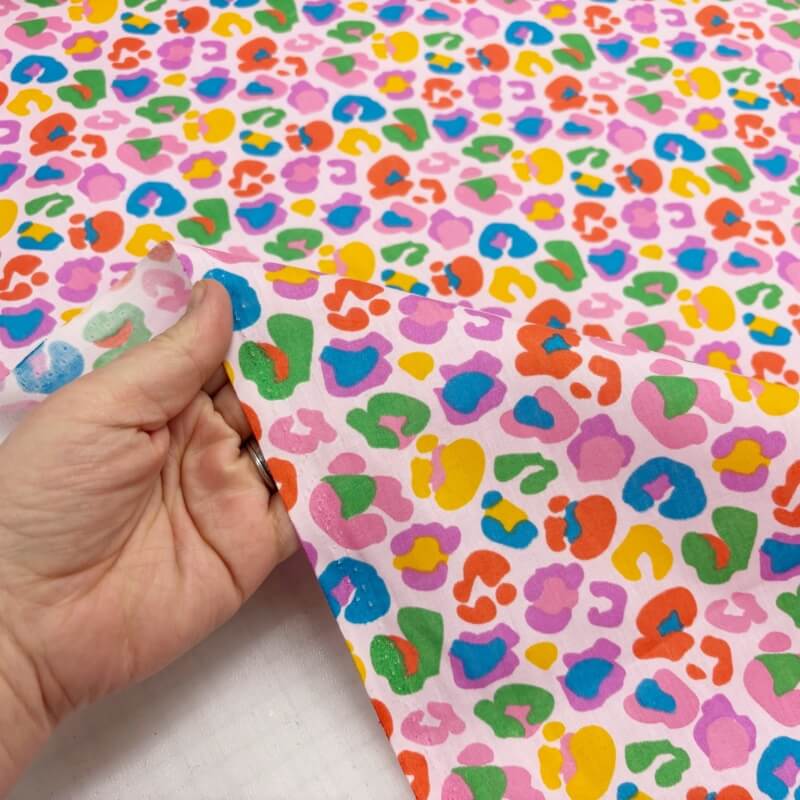 Disco Leopard Print Polycotton Fabric - The Cheap Shop Tiptree