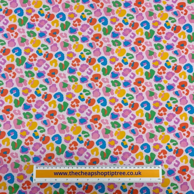 Disco Leopard Print Polycotton Fabric - The Cheap Shop Tiptree