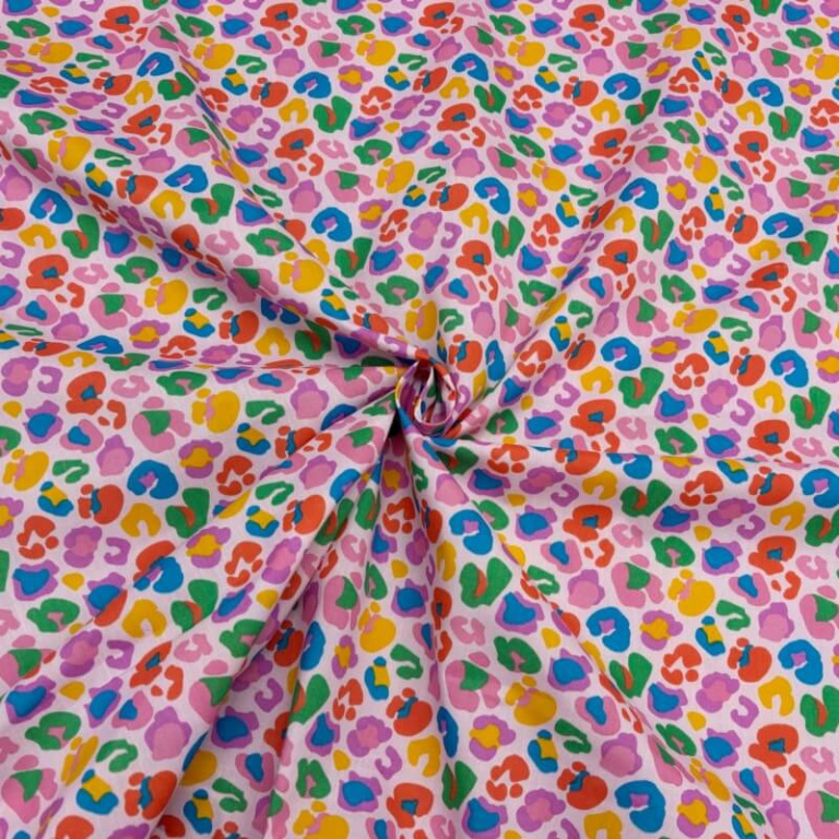 Disco Leopard Print Polycotton Fabric - The Cheap Shop Tiptree