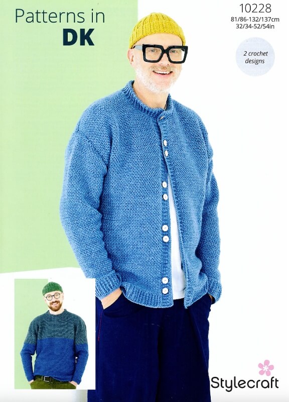 Stylecraft Crochet Sweater and Cardigan Pattern 10228 - The Cheap Shop ...